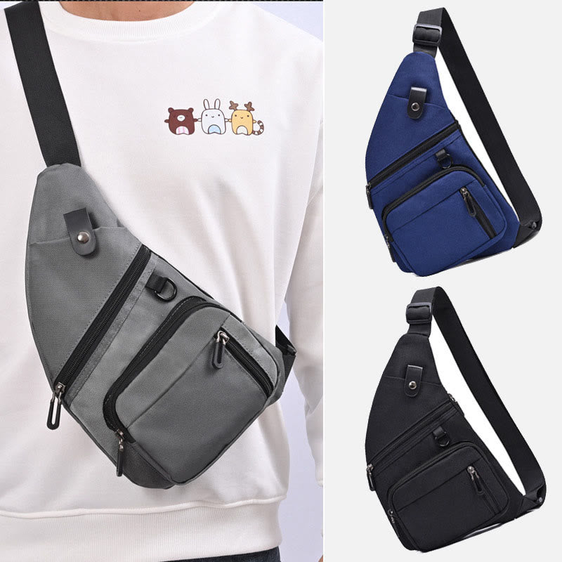 Anti-theft Multi-Pocket Sling Bag Lightweight Travel Underarm Bag ...
