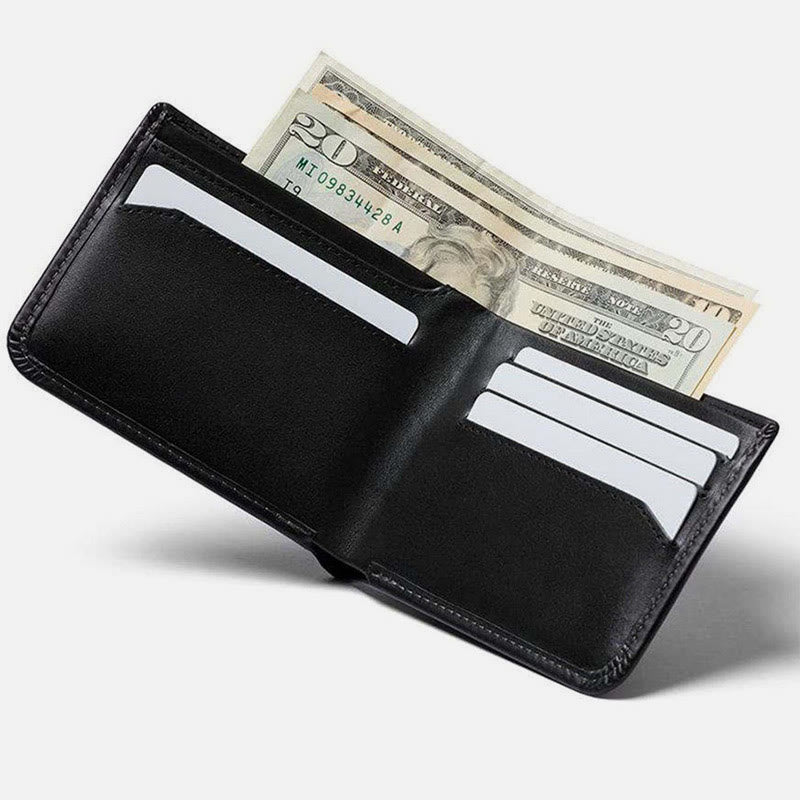 Genuine Leather Bifold RFID Blocking Wallet with Hidden Slot – Esensbuy