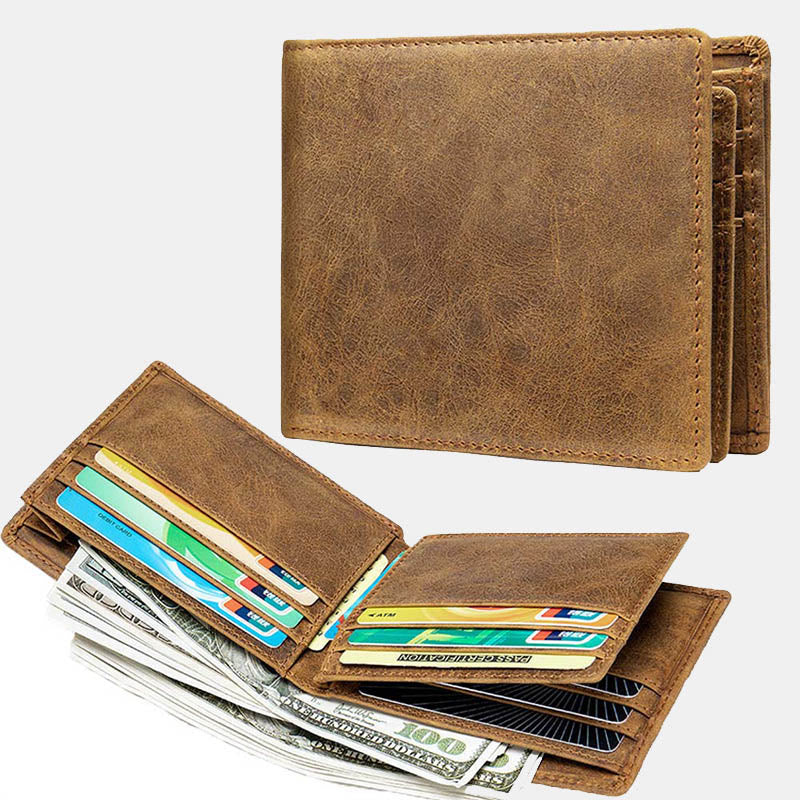 RFID Blocking Slim Trifold Wallet for Men with ID Window – Esensbuy