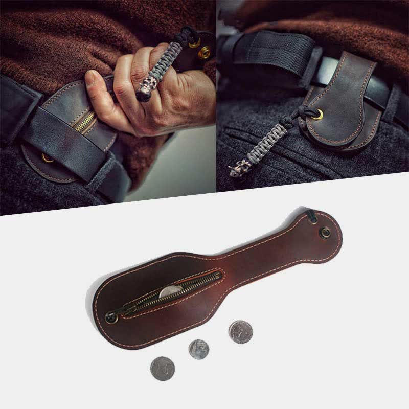 Vintage EDC Pouch for Men Snap Over Leather Coin Purse Slapjack – Esensbuy